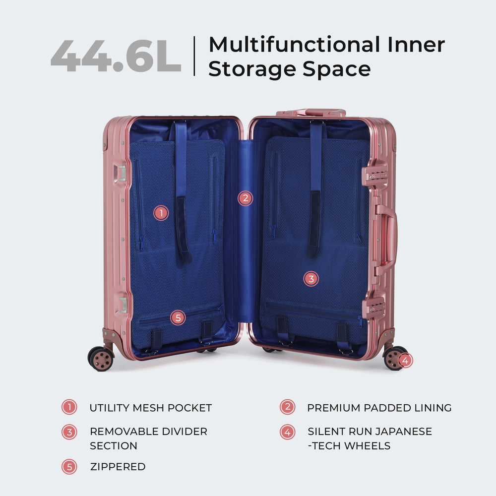 VERAGE Luxe Secure Jet- Aluminium Carry-On